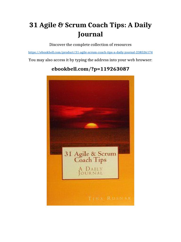 31 Agile & Scrum Coach Tips: A Daily Journal full | PDF