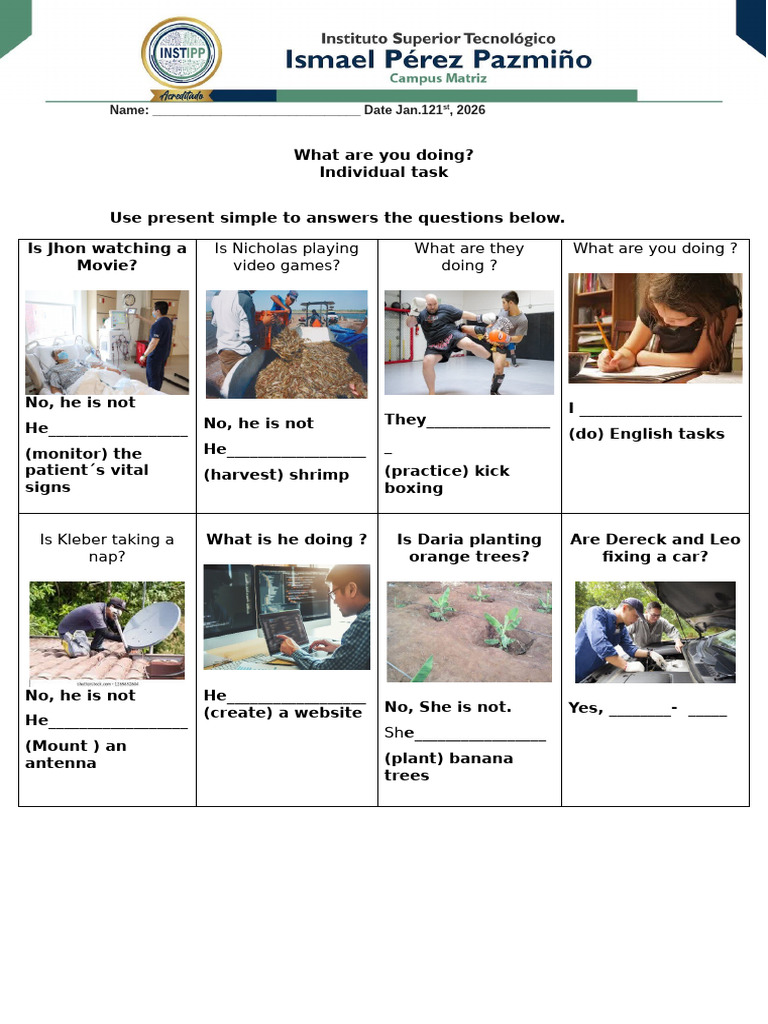What Are You Doing Individual Task | PDF