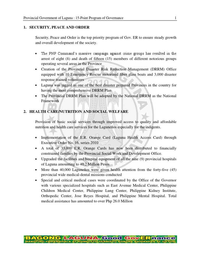 Security, Peace and Order | PDF | Philippines | Emergency Department