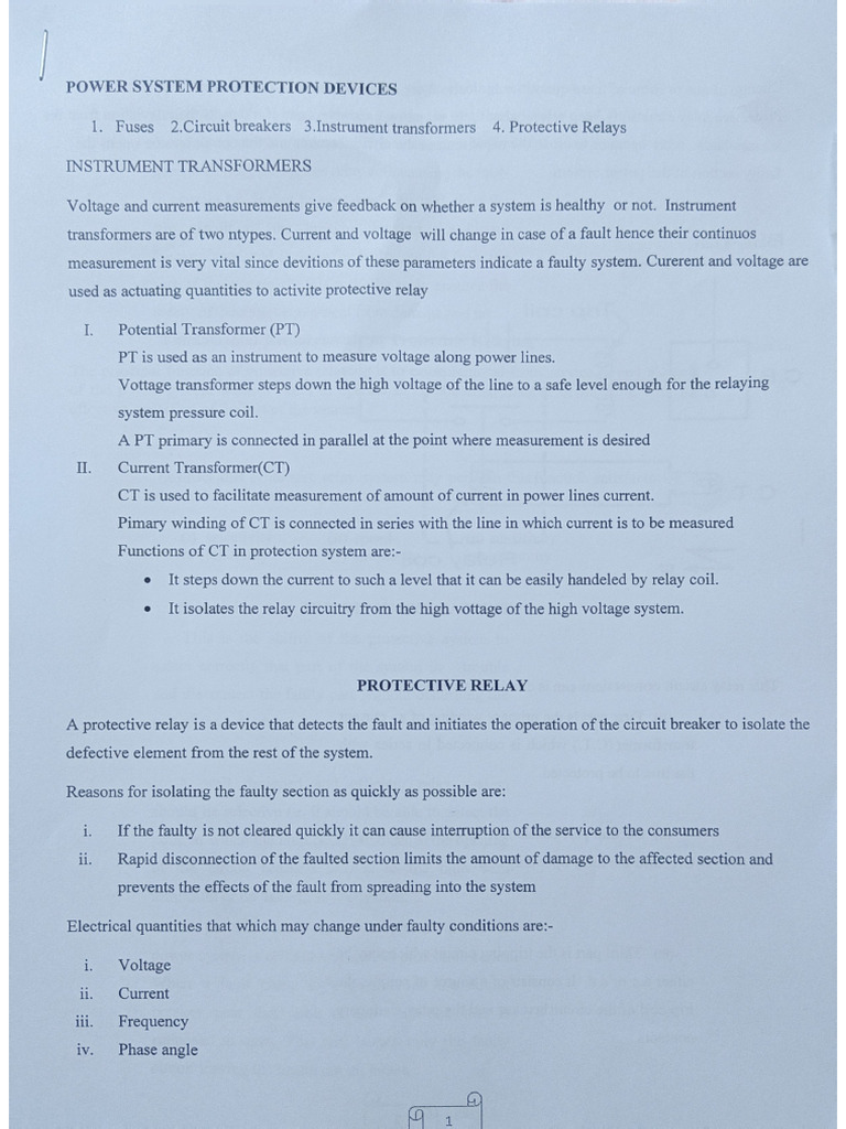 Power System Protection Devices | PDF