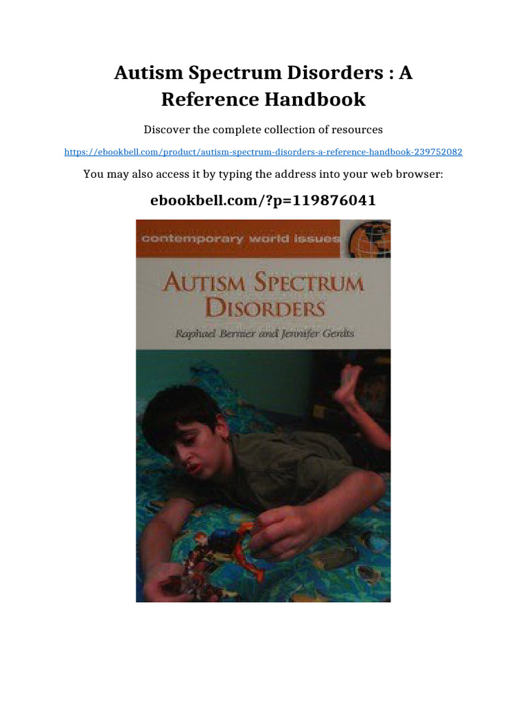 Autism Spectrum Disorders: A Reference Handbook No Waiting Time | PDF ...