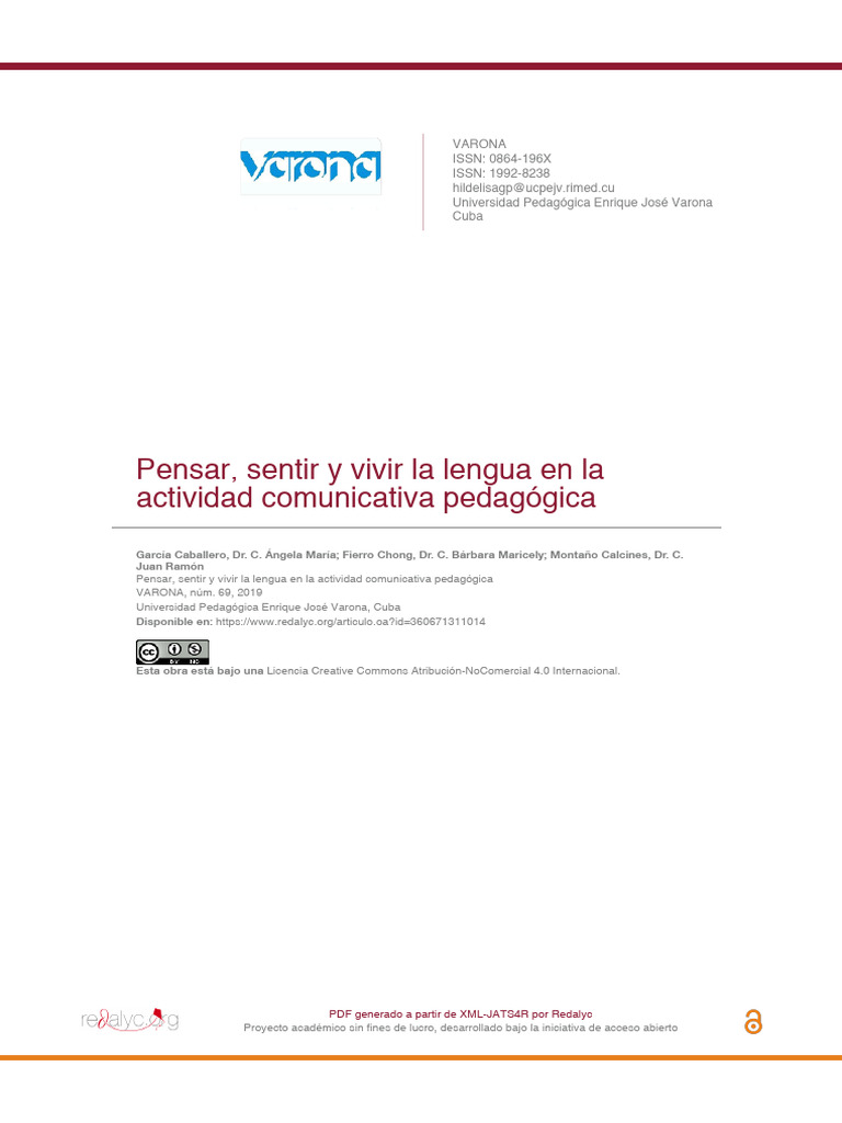 5.Pensa, Sent..Lengua en La Actividad Comunicativa Pedagógica | PDF ...