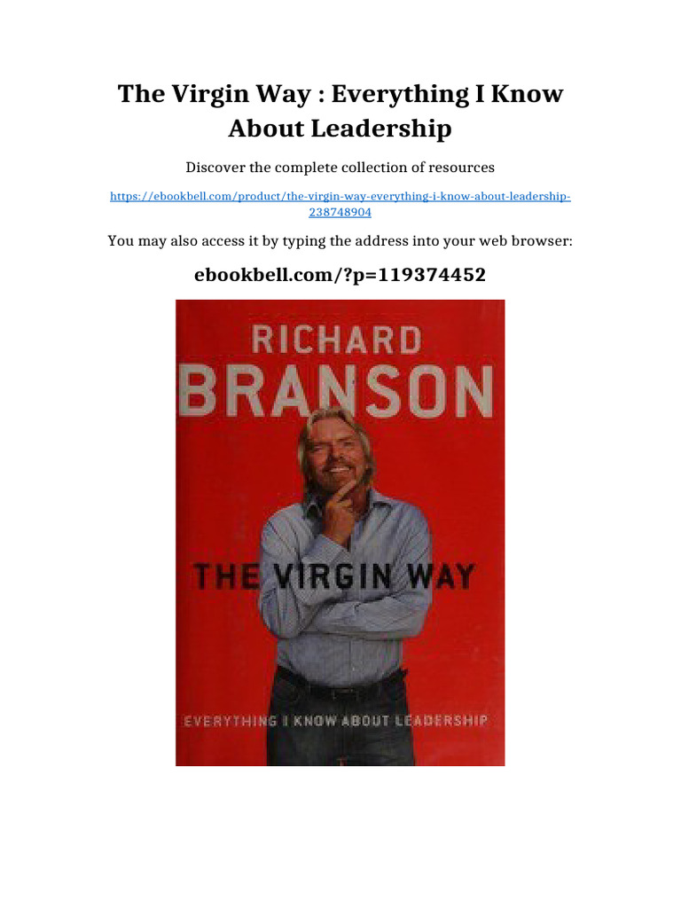 The Virgin Way: Everything I Know About Leadership Digital Version 2025 ...