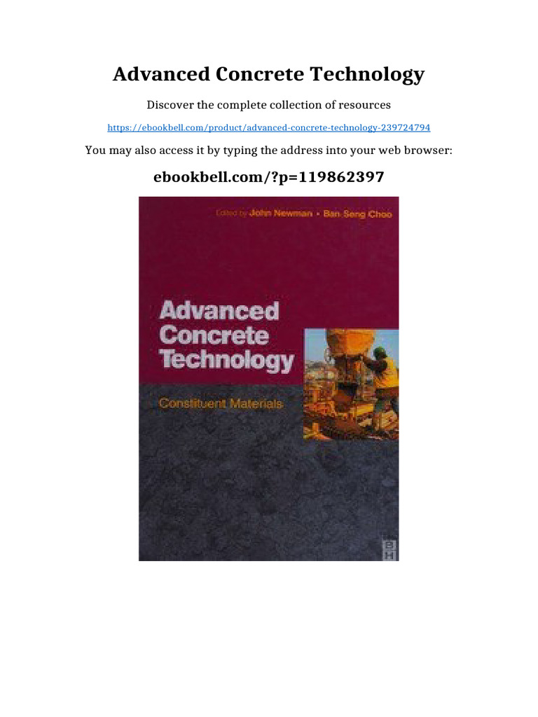 Advanced concrete technology available full chapters | PDF | Whales ...