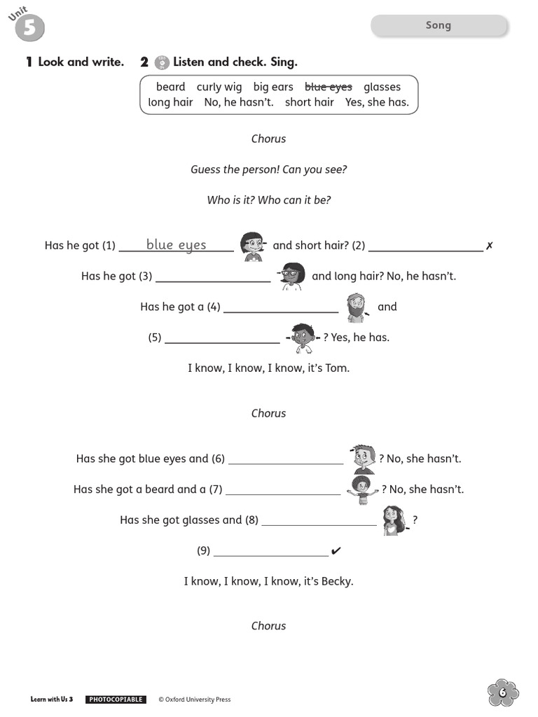 LWU 3 Songs Unit 5 | PDF