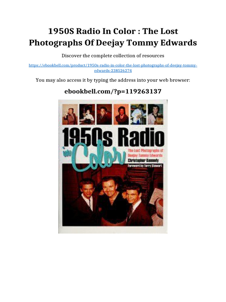 1950s radio in color : the lost photographs of deejay Tommy Edwards ...