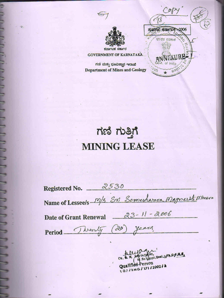 Mining Plan Lease | PDF