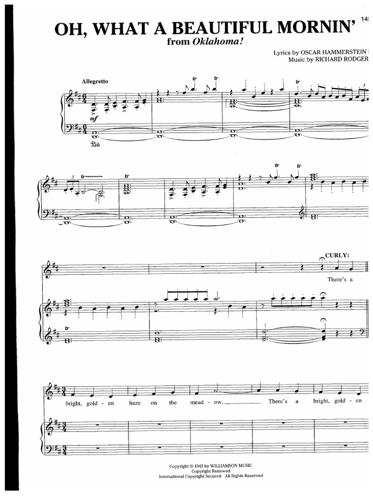 Oh What a Beautiful Morning Sheet Music | PDF