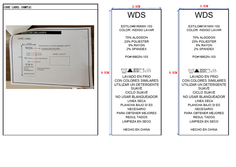Care Labels Layout for Approval-POa16902N-103 | PDF