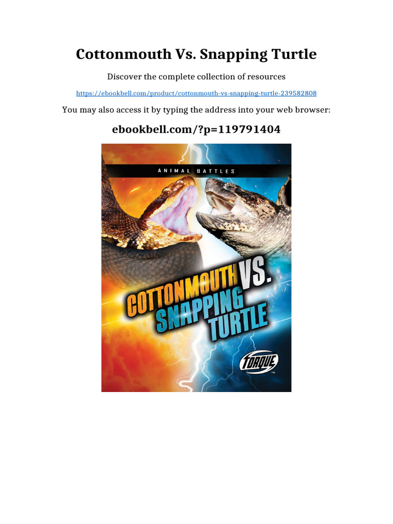 Cottonmouth vs. Snapping Turtle full digital chapters | PDF ...