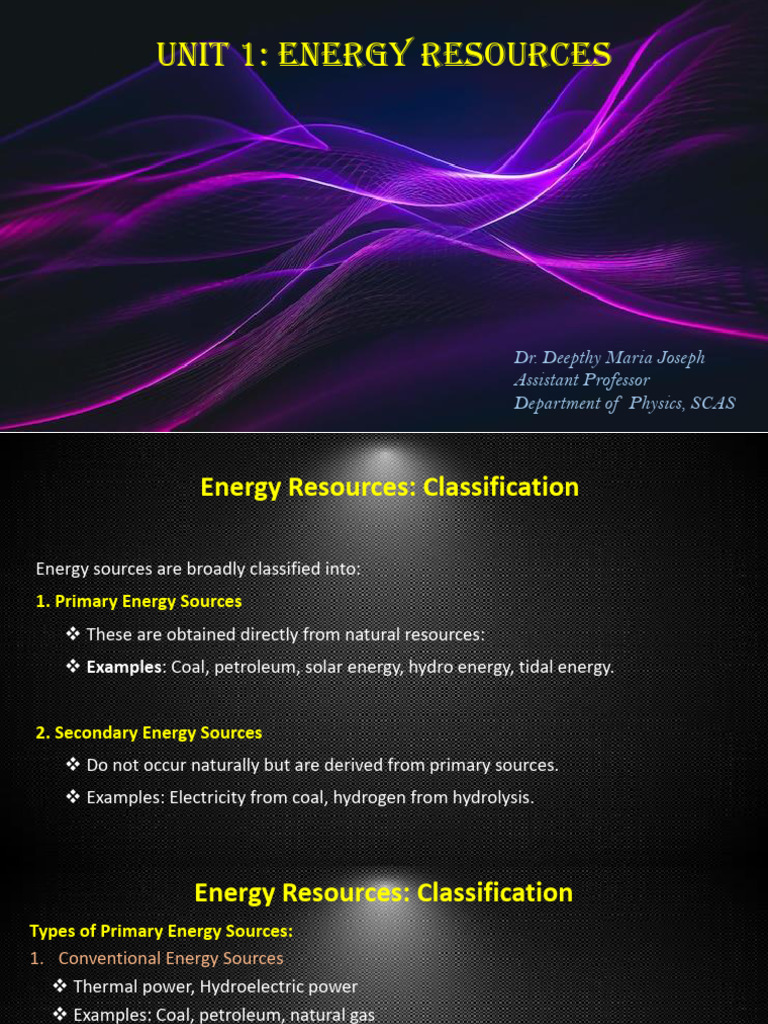 Unit 1 - Energy Resources (Complete) | PDF | Energy Development ...