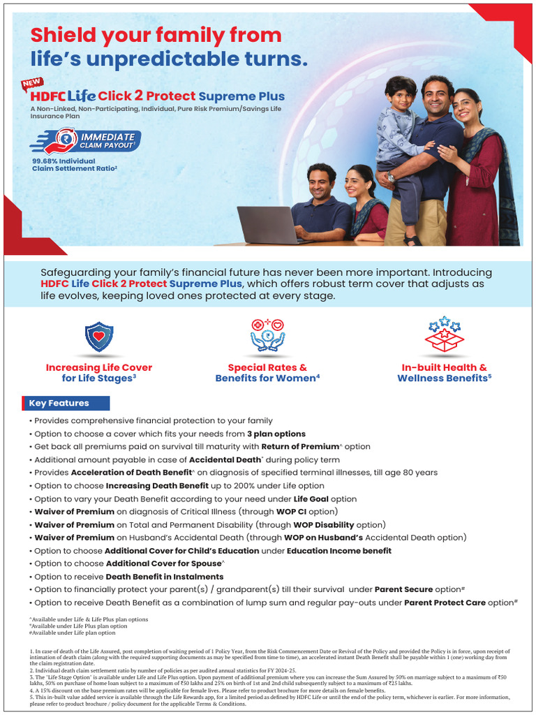 English One Pager C2P Supreme Plus | PDF | Insurance | Life Insurance