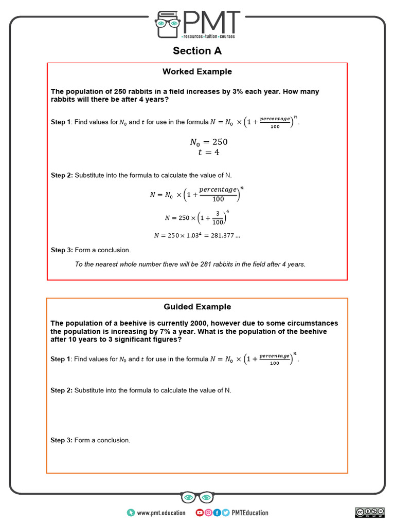 Compound Growth and Decay Worksheet and notes | PDF | Mathematics