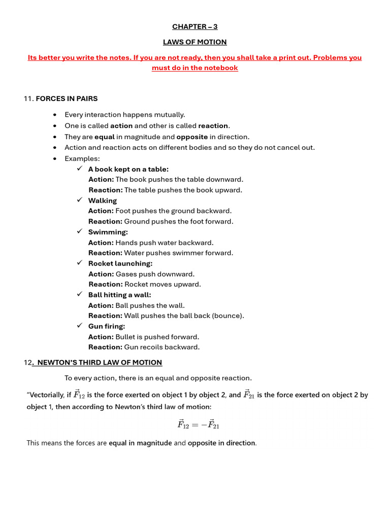Chapter 3 Notes 2 | PDF | Friction | Force
