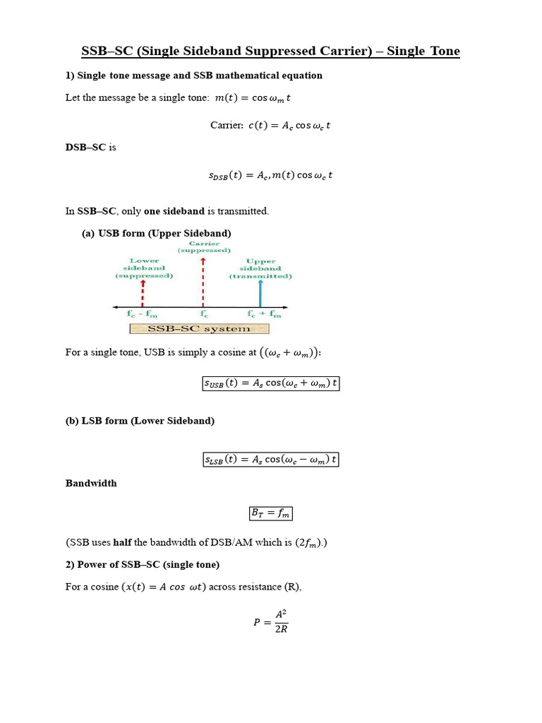 7.SSB Single Tone | PDF | Electronic Engineering | Telecommunications