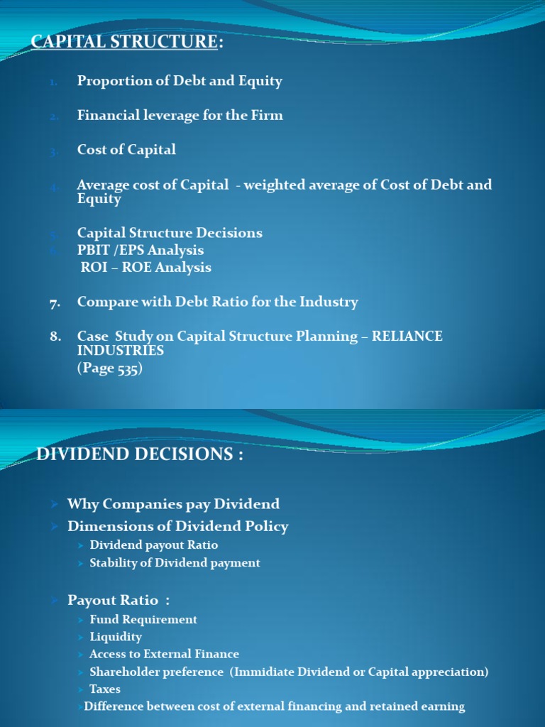 FM Capital Structure | PDF | Capital Structure | Dividend FM Capital Structure | PDF | Capital Structure | Dividend