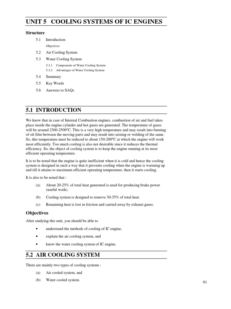 Cooling Systems of IC Engines Explained | PDF | Internal Combustion ...
