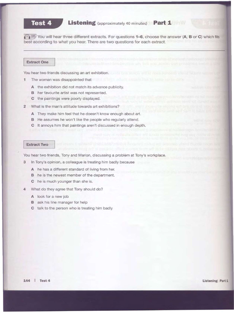 Advanced Trainer - Test 4 - Listening | PDF