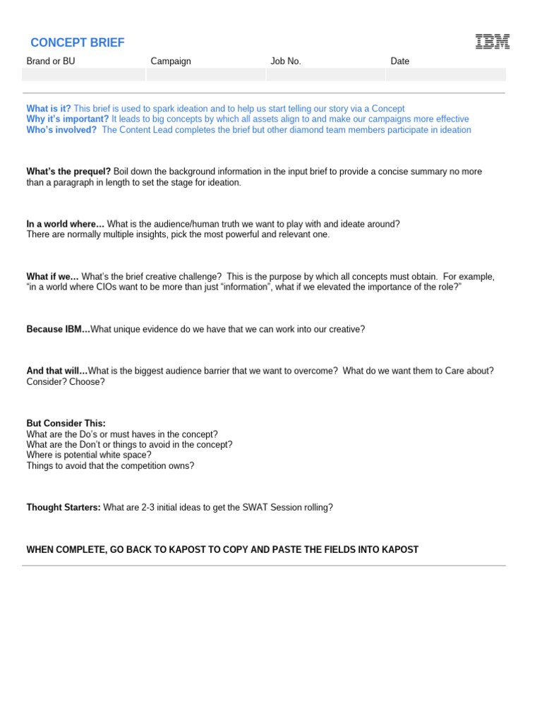 Concept Brief Template | PDF