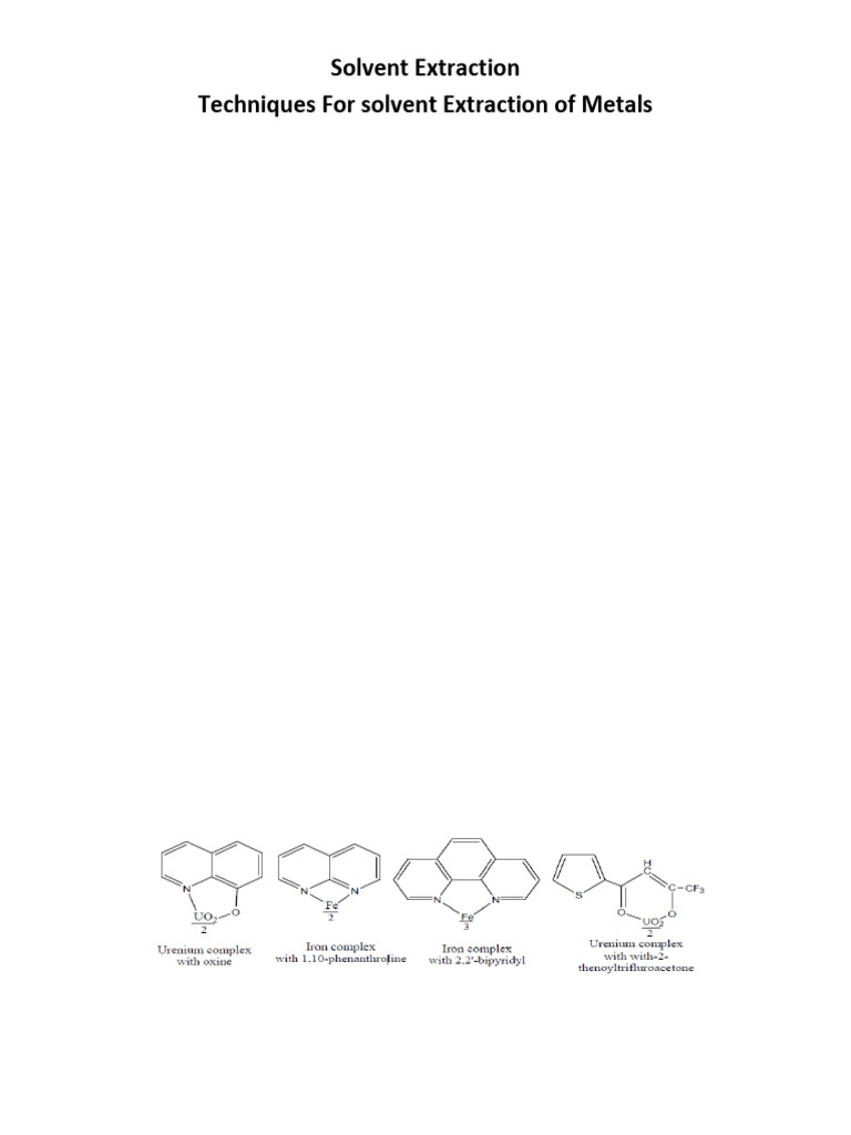 Techniques For Solvent Extraction of Metals | PDF | Ion | Solubility