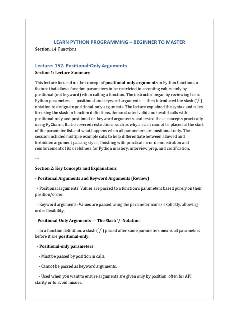 152.+positional Only+Arguments | PDF | Parameter (Computer Programming ...