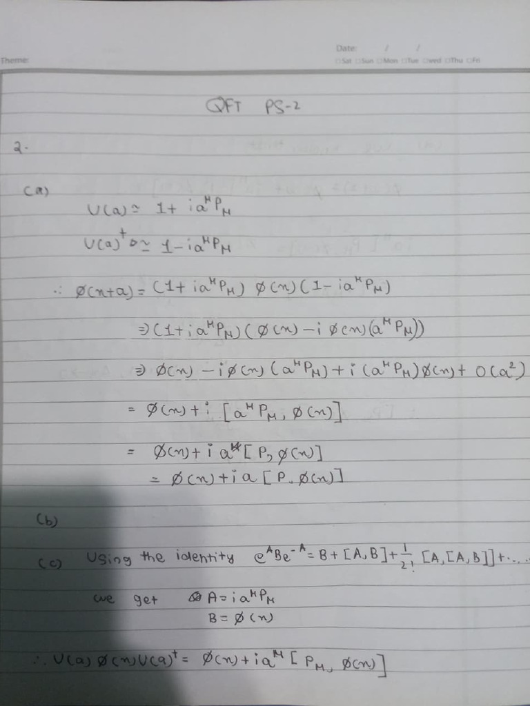 QFT Problem Set-2 | PDF