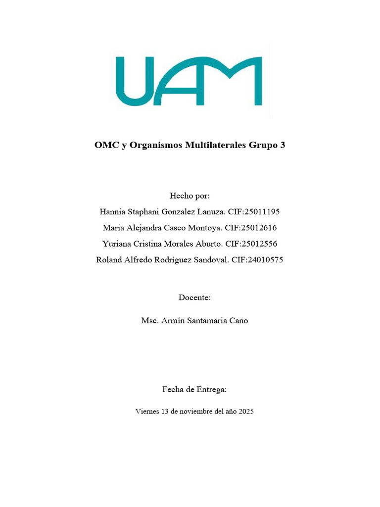 OMC y Organizmo Multilaterales-Caso de Mexico y USA-resumen OMC | PDF ...
