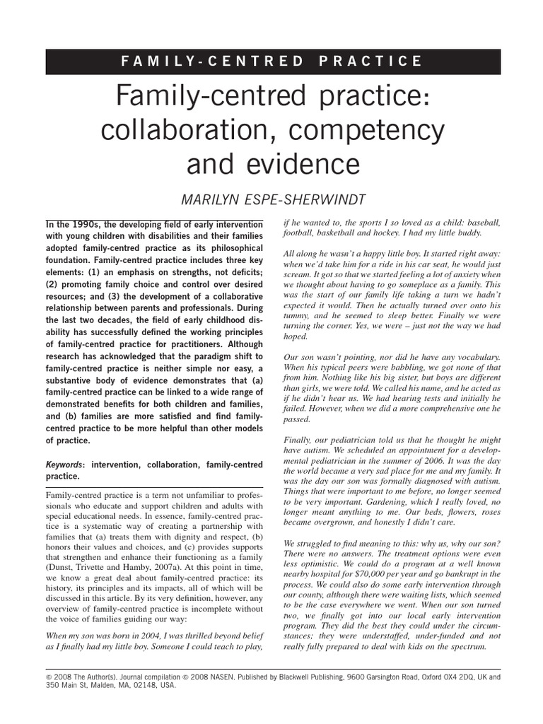 2008 - ESPE SHERWINDT - Family Centred Practice Collaboration ...