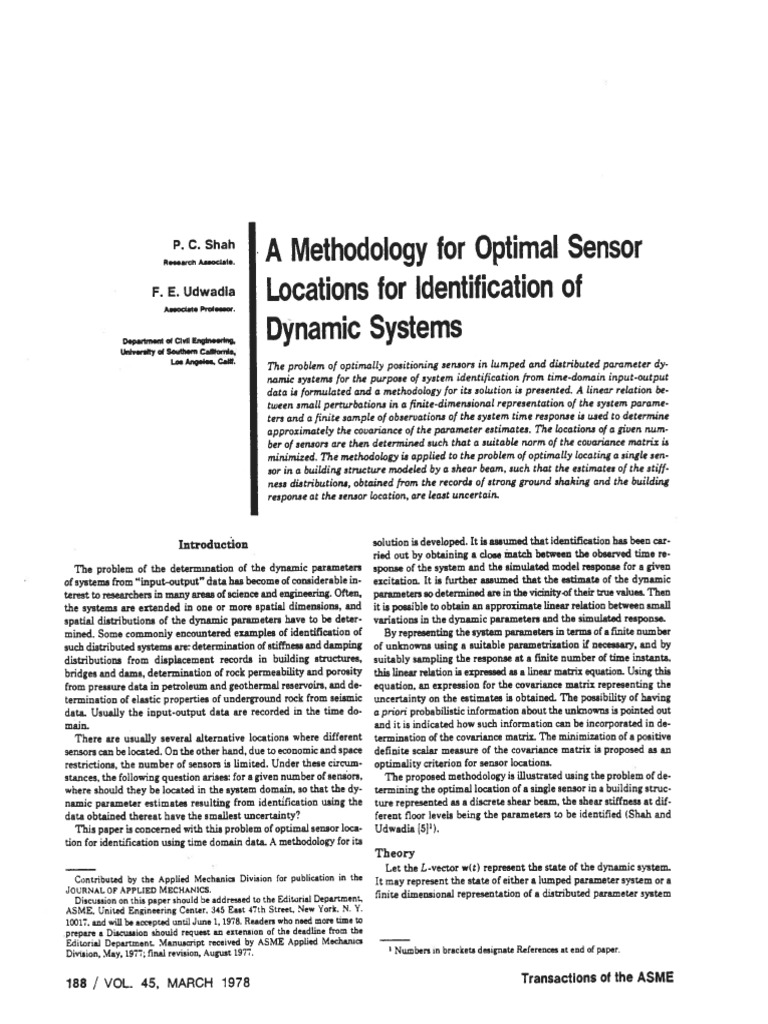 A Methodology For Optimal Sensor Locations For Identification of ...