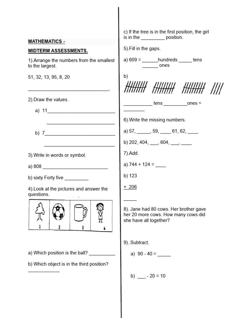 Midterm GRADE 3 Mathematics | PDF