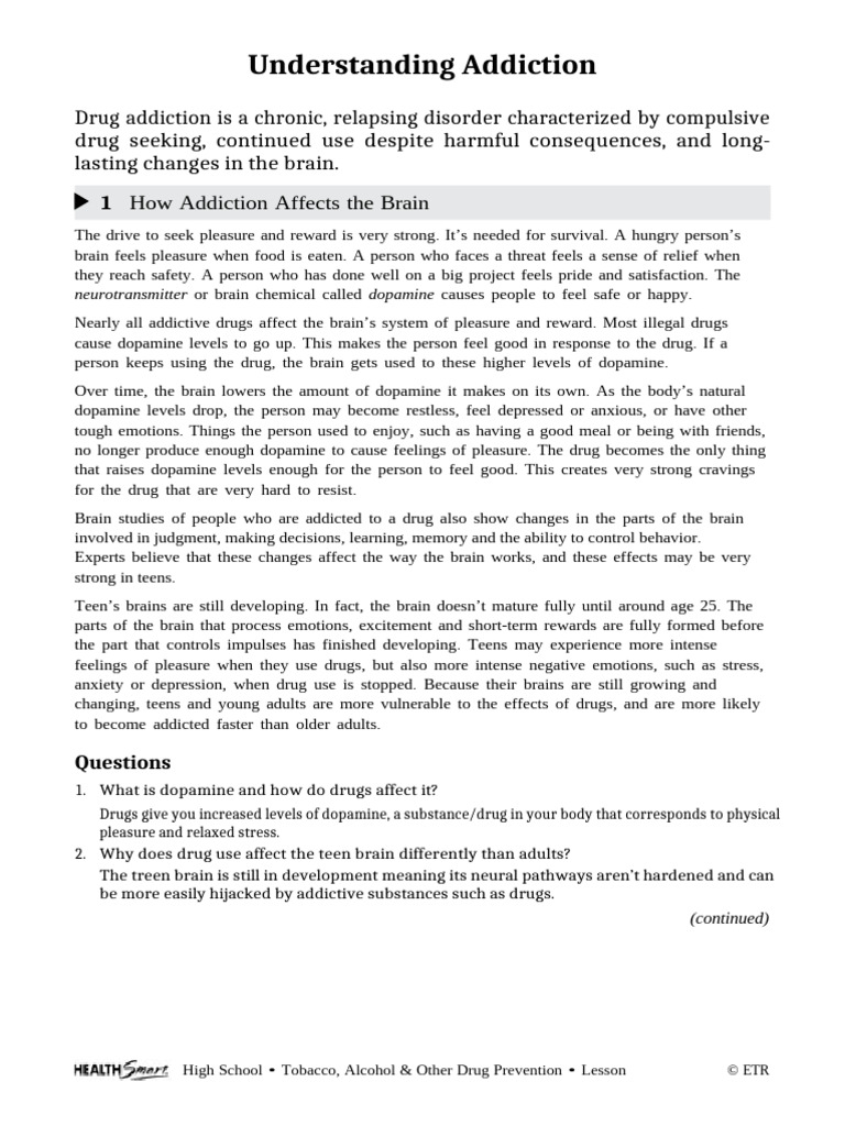 Understanding Addiction | PDF | Dopamine | Substance Abuse