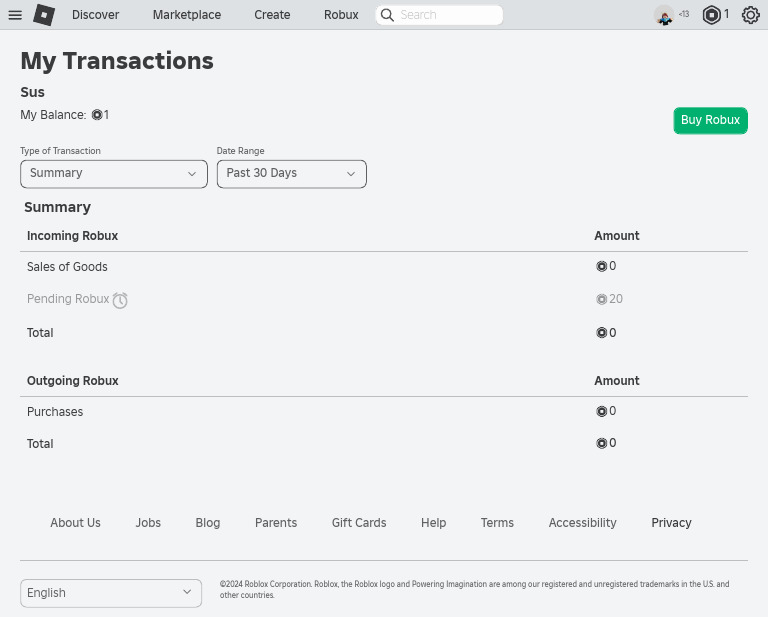 My Transactions - Roblox | PDF