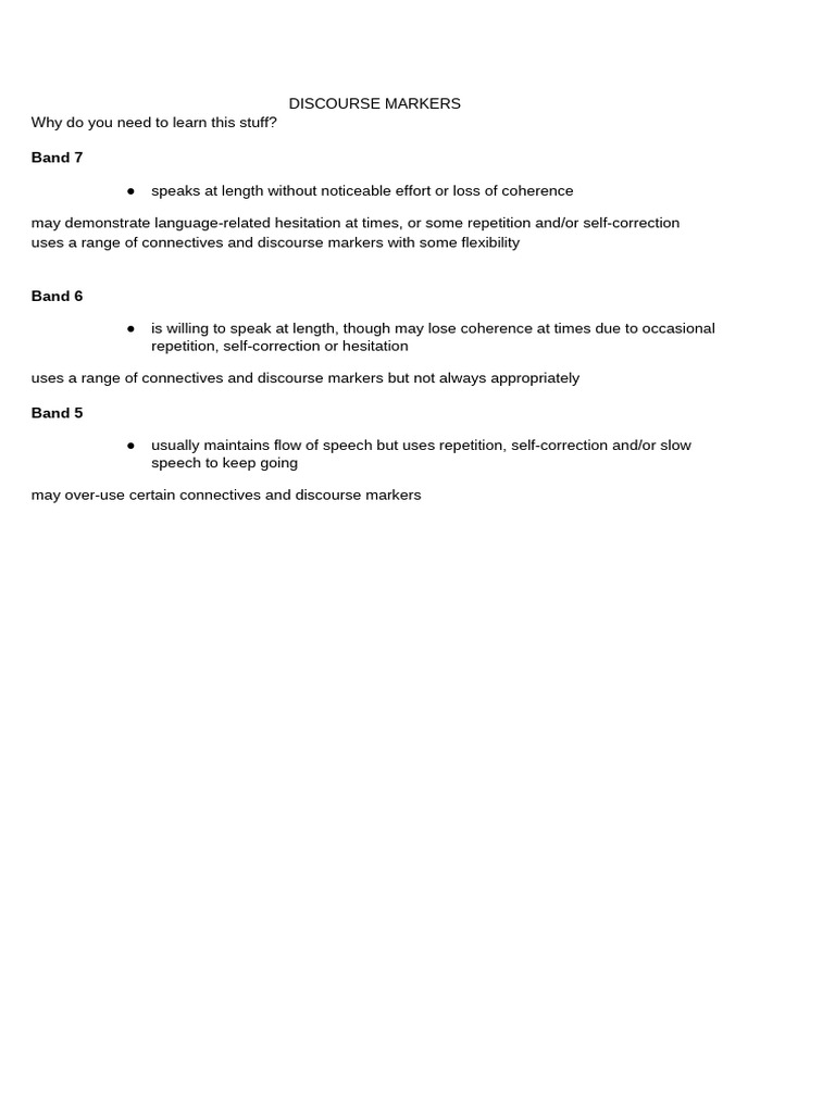 Discourse Markers | PDF