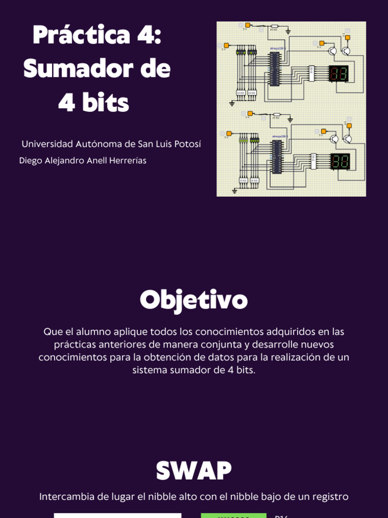 Práctica 4 Sumador de 4 Bits-2 | PDF