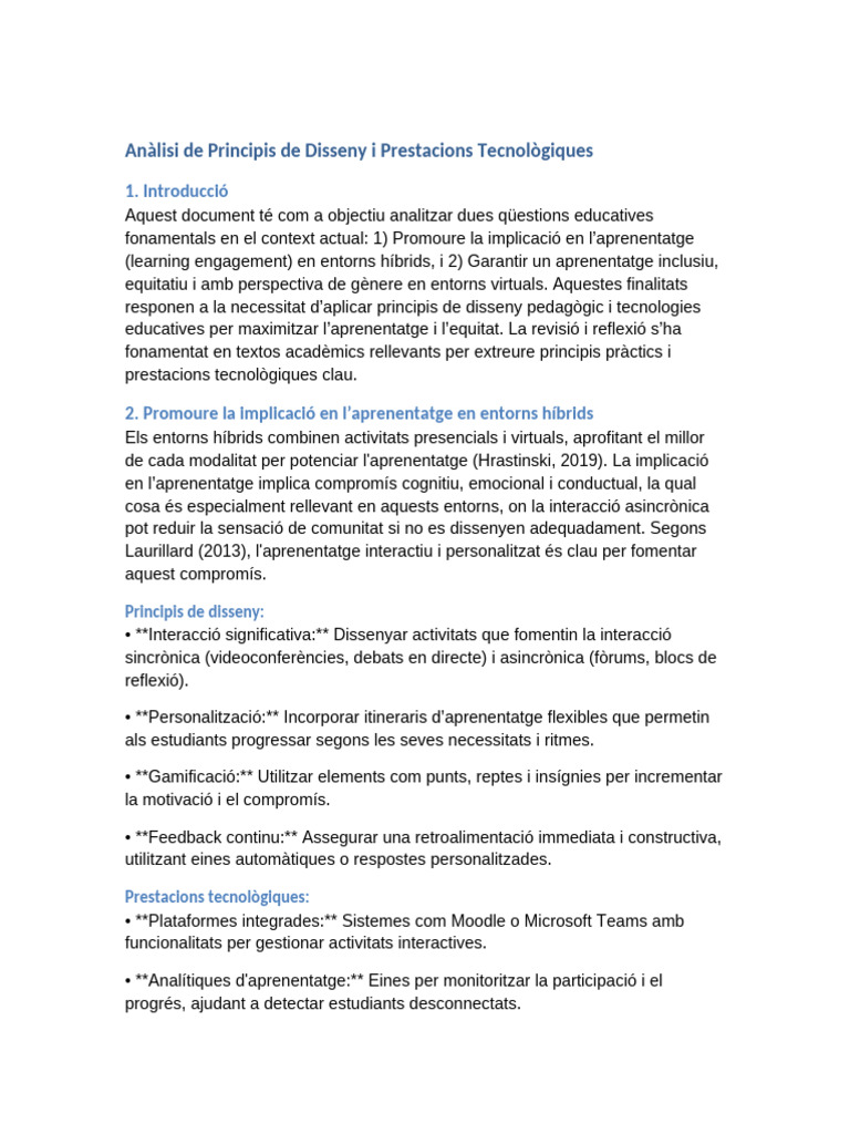 Anàlisi_Principis_Disseny_Prestacions_Elaborat | PDF