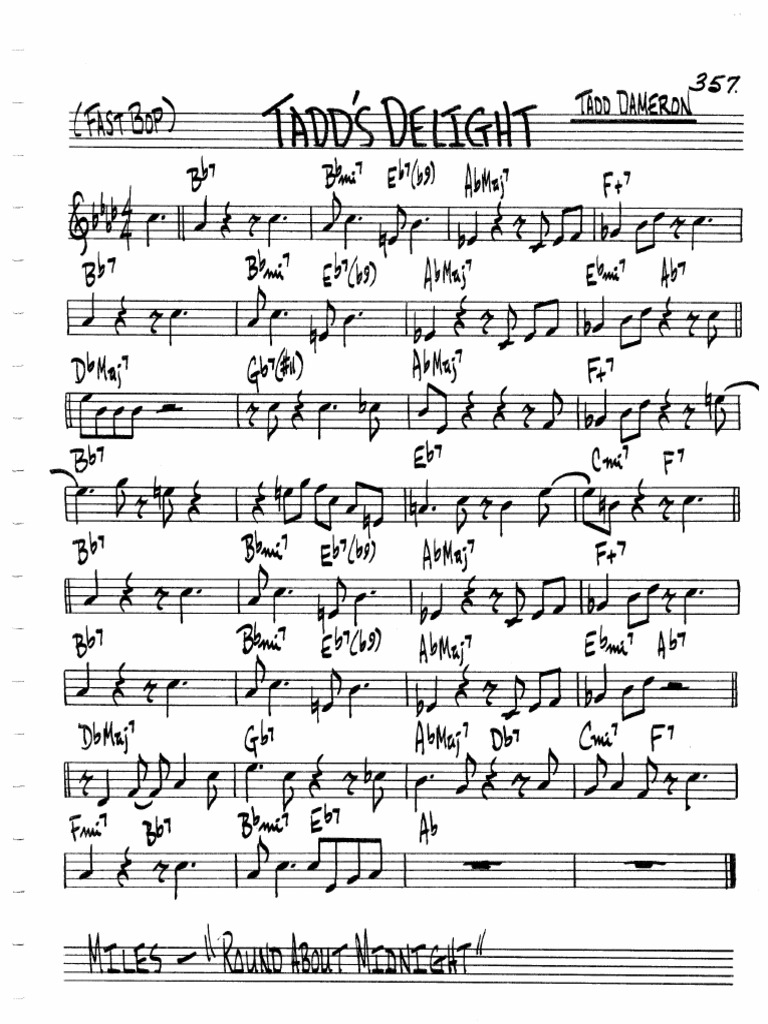 Tadd's Delight Lead Sheet | PDF