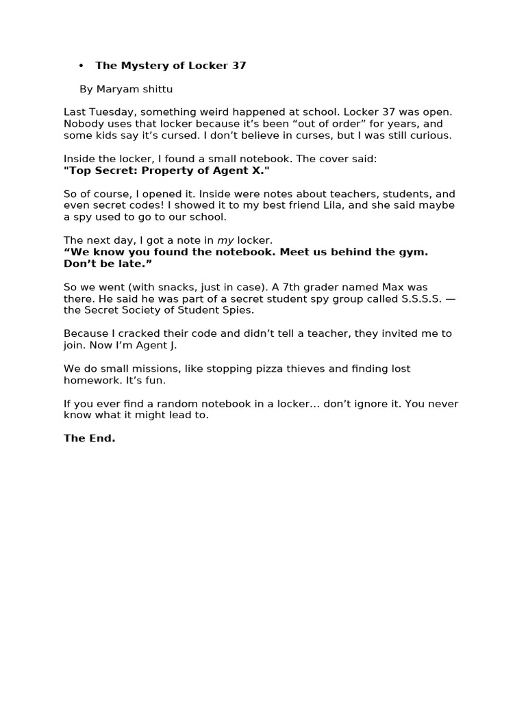 The Mystery of Locker 37 | PDF