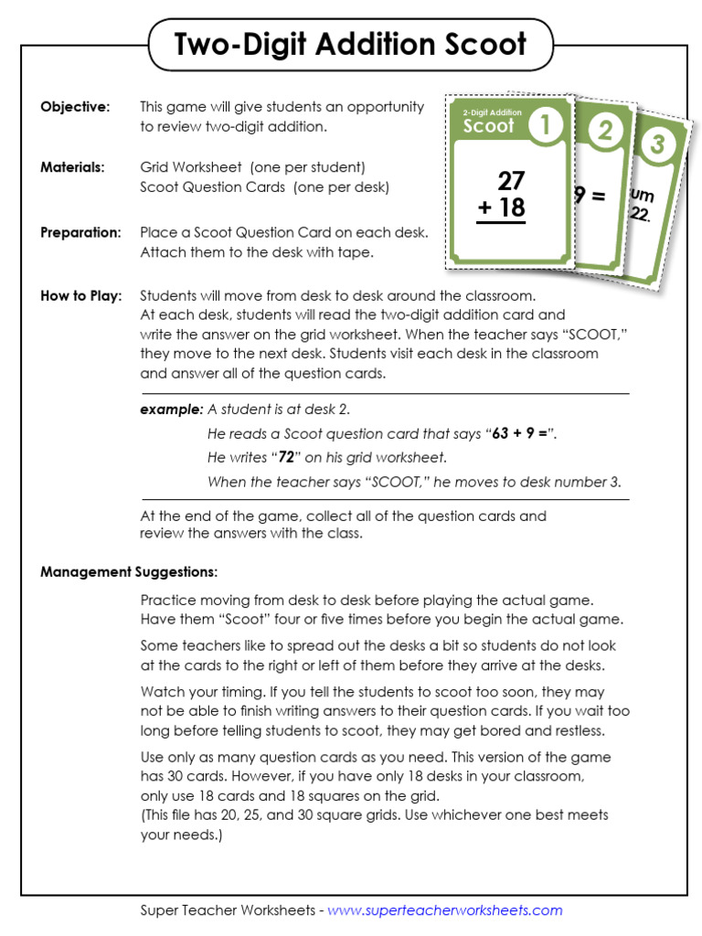 Scoot Two Digit Addition LPAMB | PDF