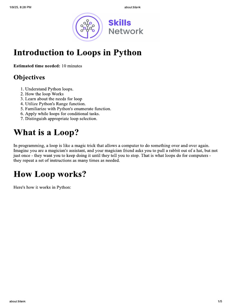 Loops in Python | PDF