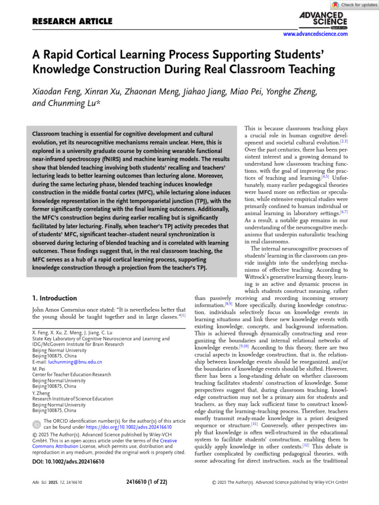Advanced Science - 2025 - Feng - A Rapid Cortical Learning Process ...