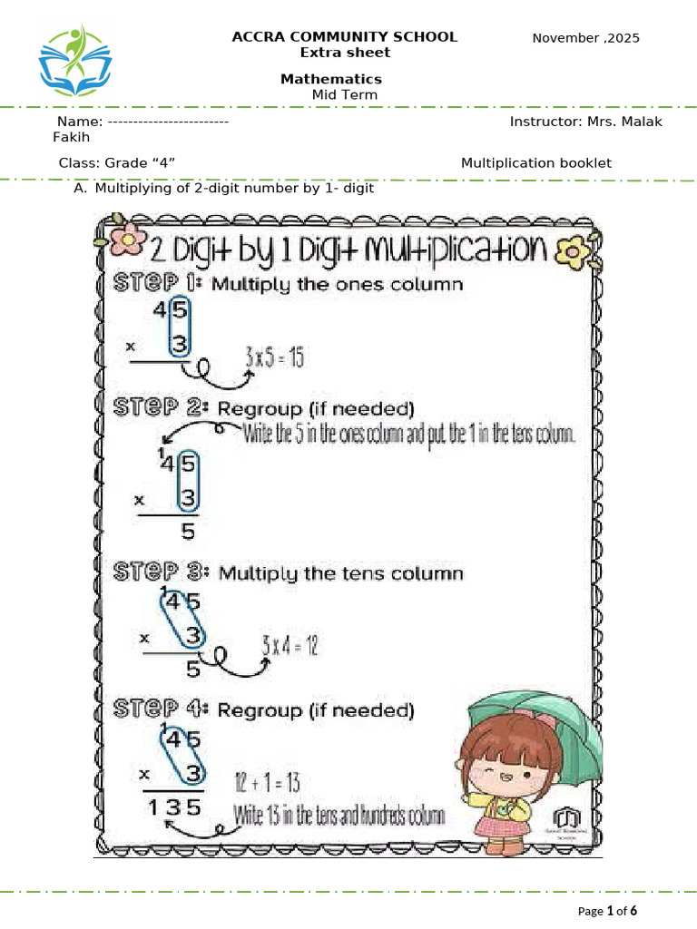 GR 4 - Booklet - Multiplication | PDF | Multiplication | Chess Theory