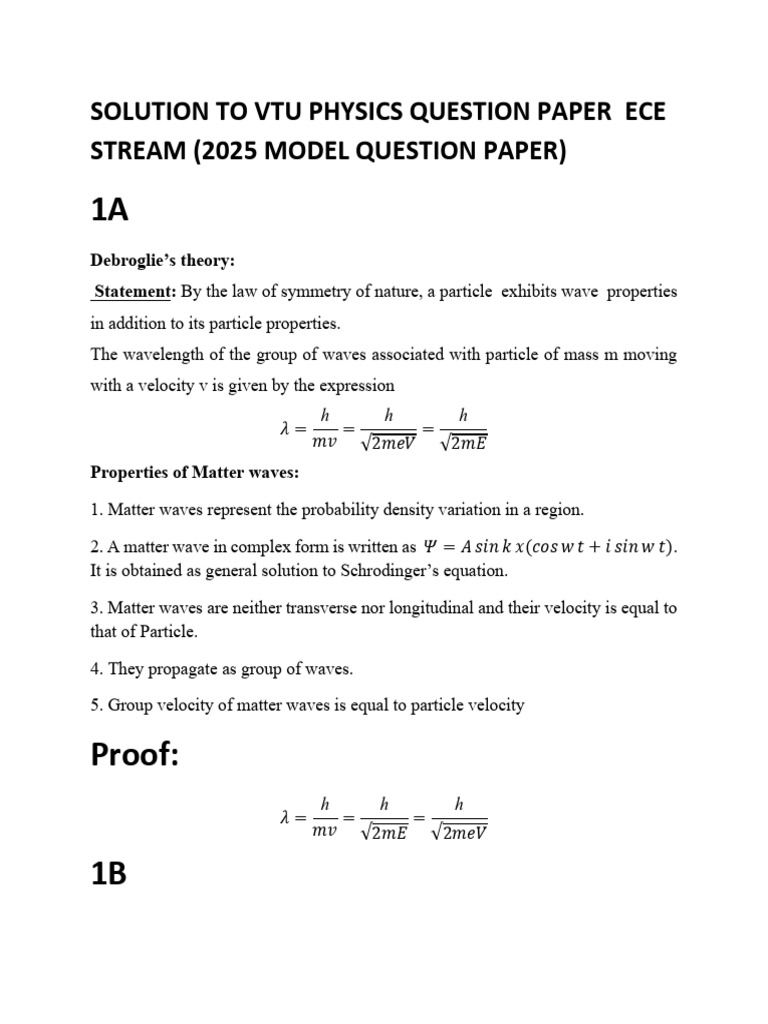 Physics Solution For Ece Model Paper | PDF | Band Gap | Superconductivity