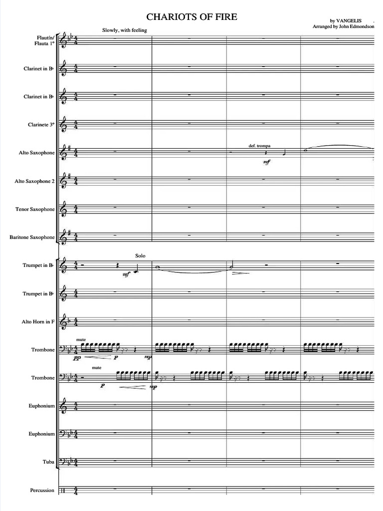 Carros de Fuego Guion | PDF | Woodwind Instruments | Saxophone