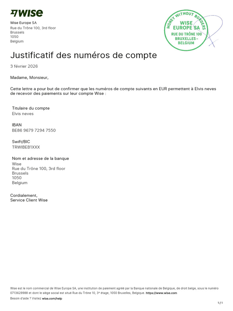 Account Details Proof Eur-4 | PDF