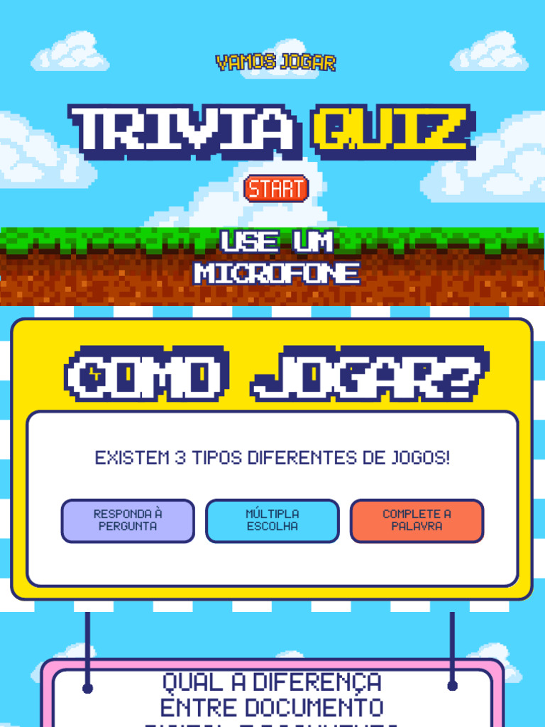 Blue Colorful Pixel Trivia Quiz Presentation | PDF