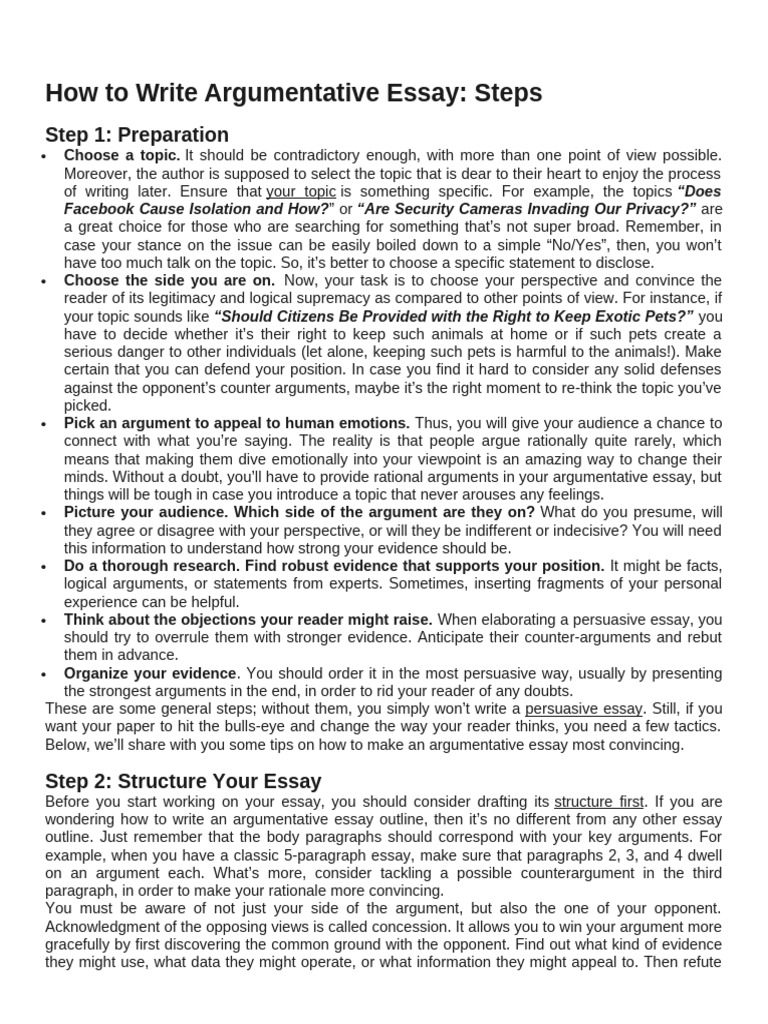How To Write Argumentative Essay | PDF | Essays | Argument