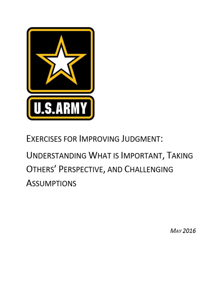 Exercises For Improving Judgment (2016) | PDF | Learning | Leadership