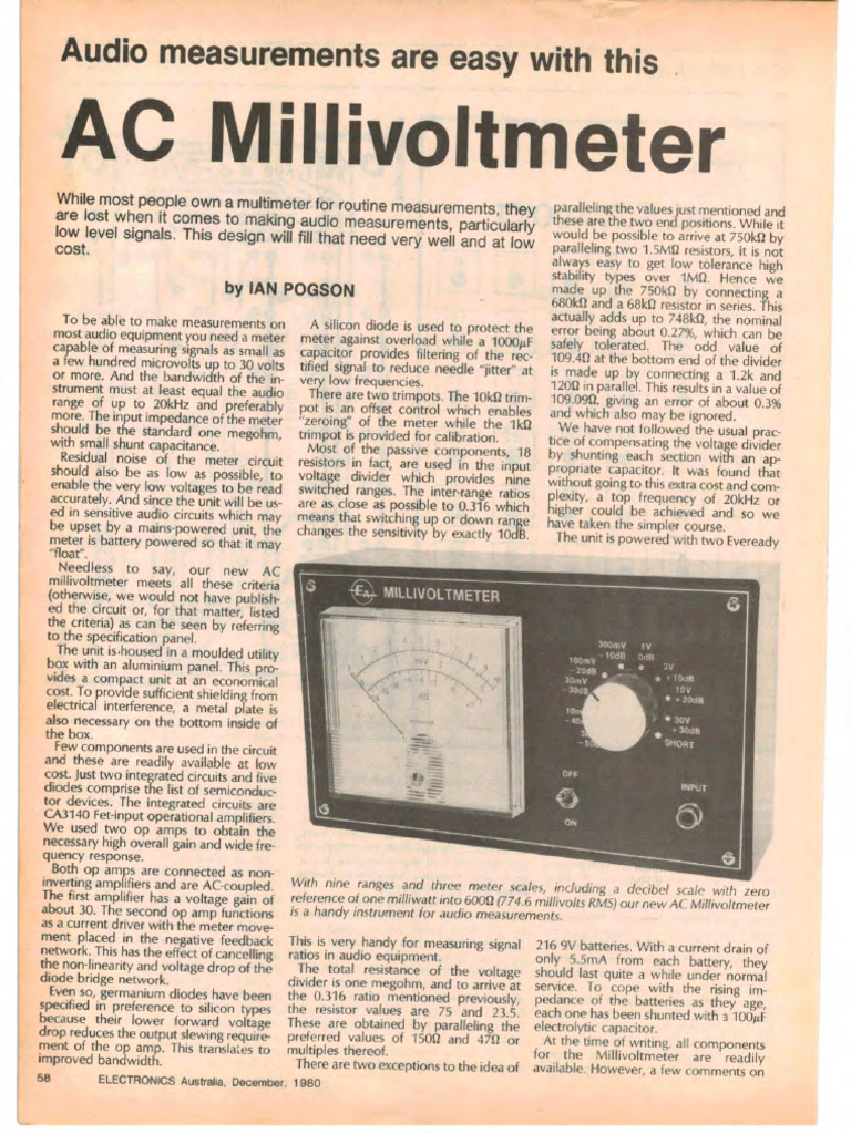 AC Millivoltmeter | PDF