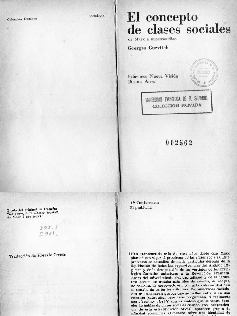 El Concepto de Clases Sociales de Marx A Nuestro Días | PDF