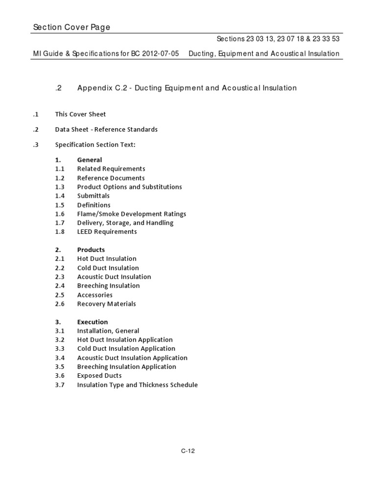 Data Sheet - Product Selection and Specification - Ducting Equip and ...